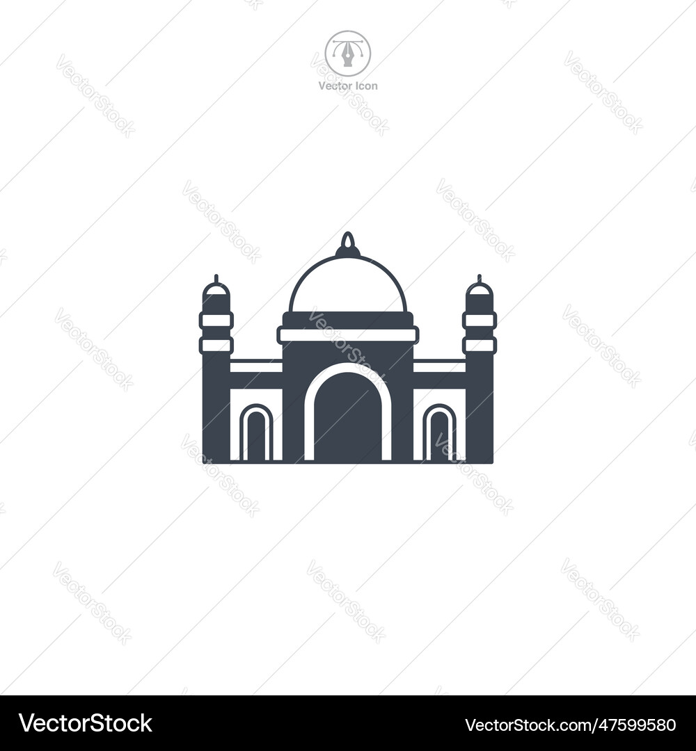 Mosque icon depicts a stylized islamic place Vector Image