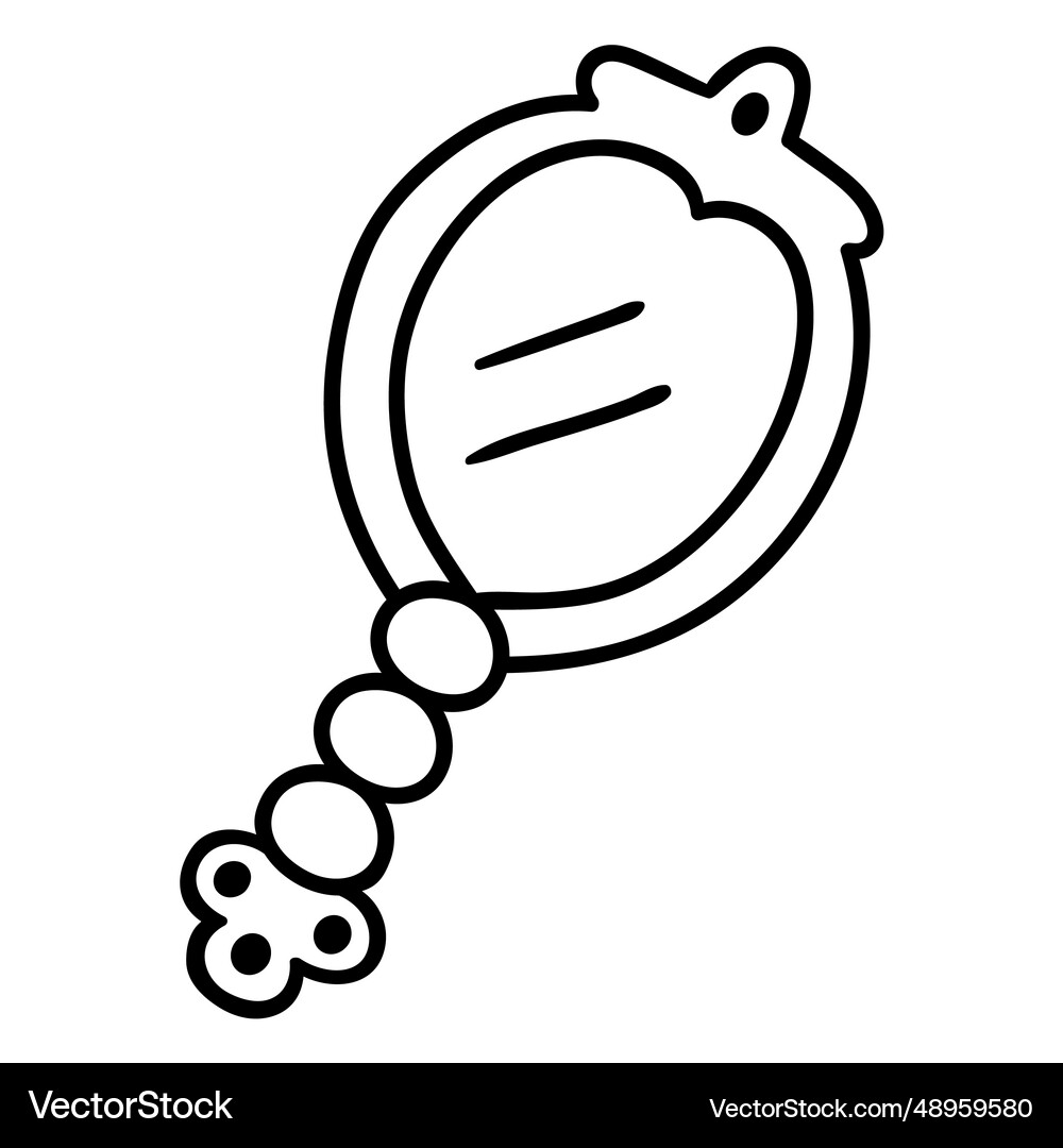 Princess hand mirror stroke Royalty Free Vector Image