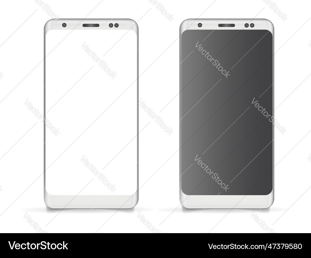 Set of realistic phone mockup Royalty Free Vector Image