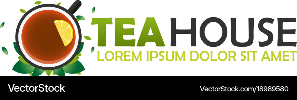 Tea house logo company Royalty Free Vector Image