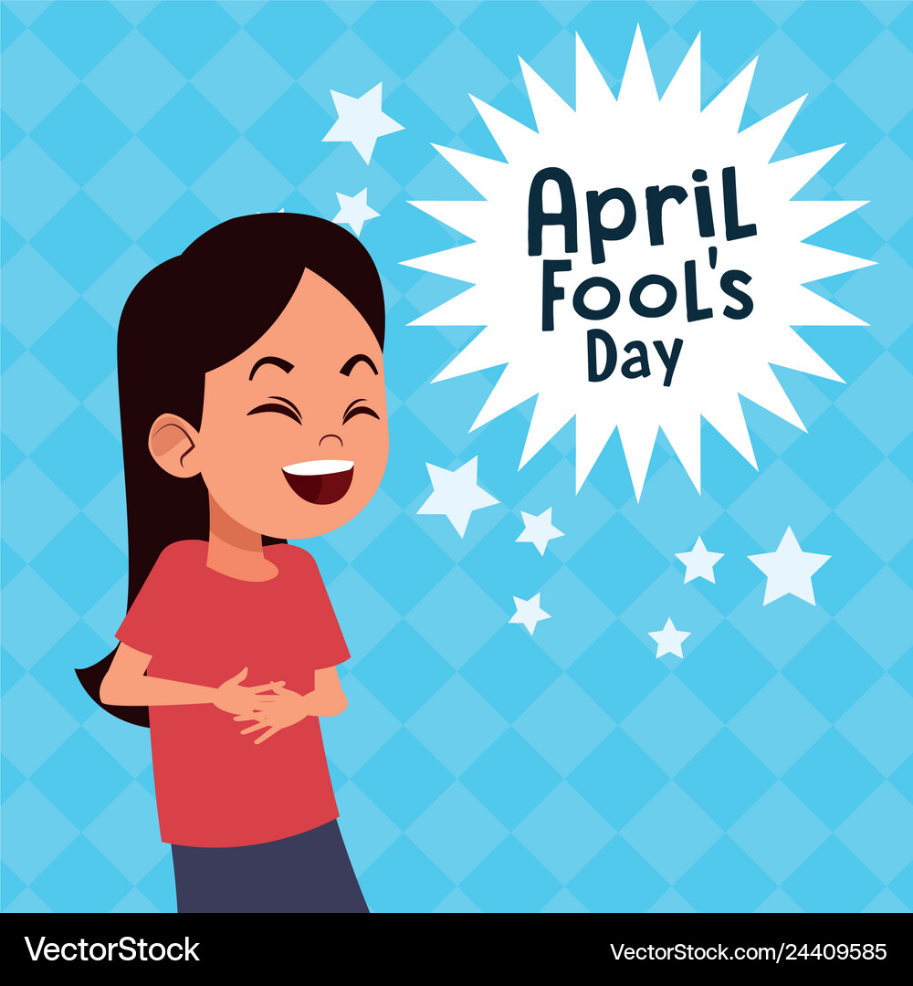 April fools day cartoon Royalty Free Vector Image