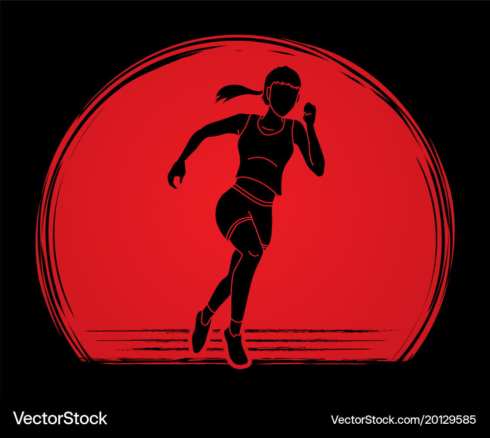 Athlete runner a woman runner running designed Vector Image