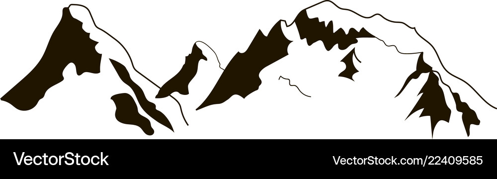 Black mountains peaks ridge vintage logo Vector Image