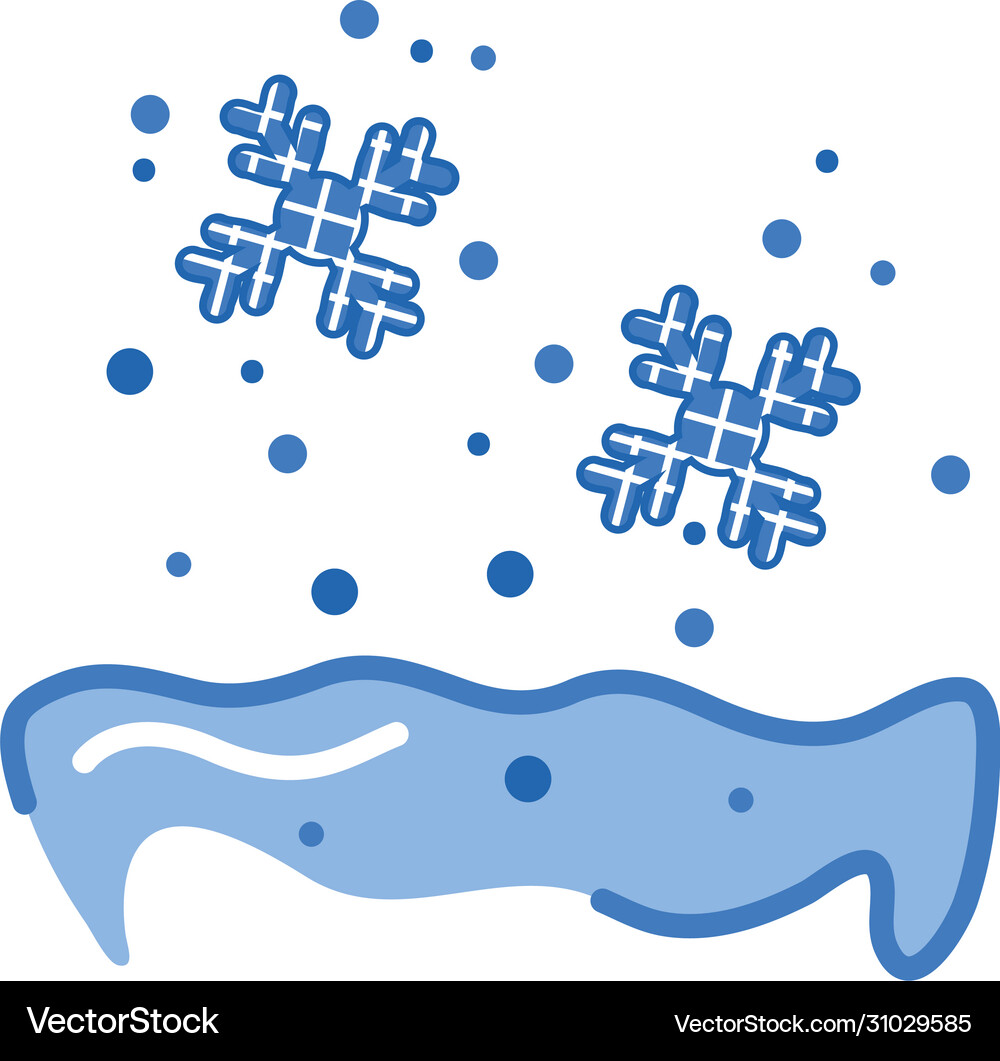 Clouds with snowflakes weather symbol isolated Vector Image