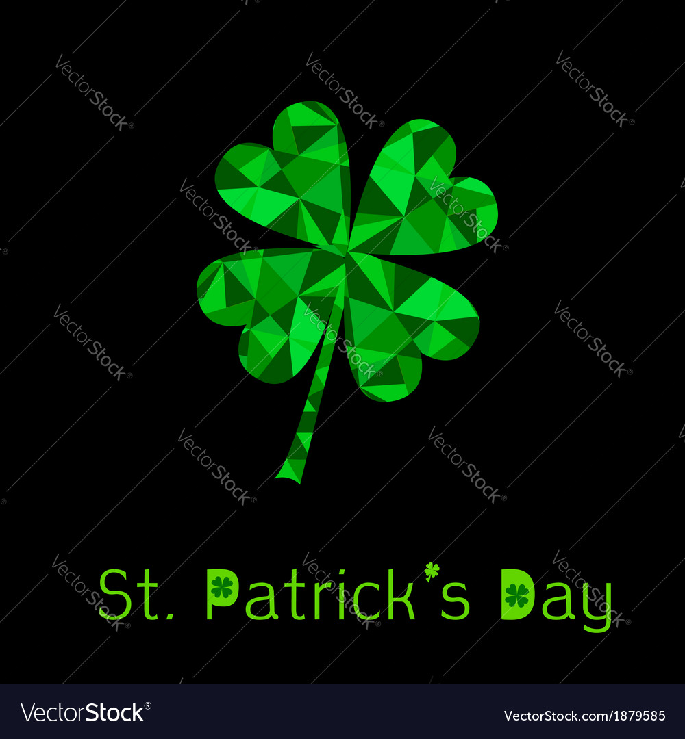 Clover leaf polygonal triangle effect Royalty Free Vector