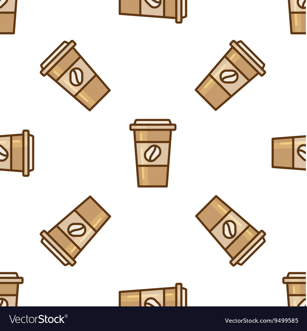 Coffee cup pattern Royalty Free Vector Image - VectorStock