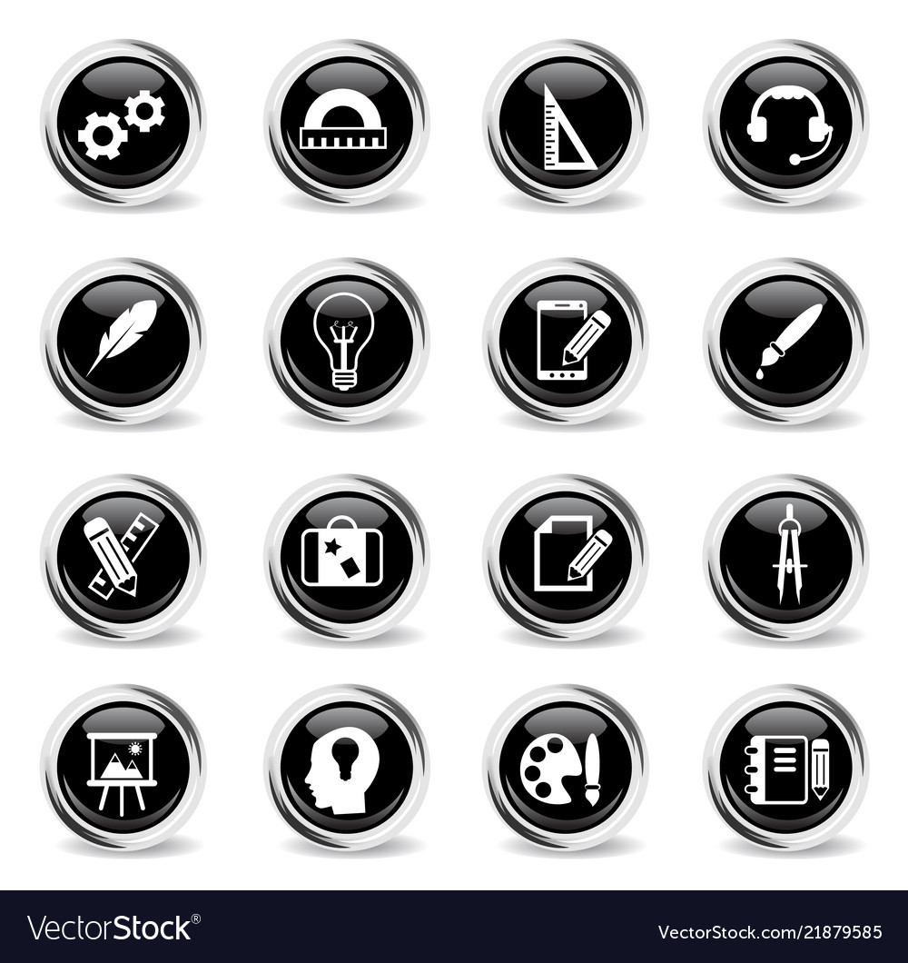 Creative process icon set Royalty Free Vector Image