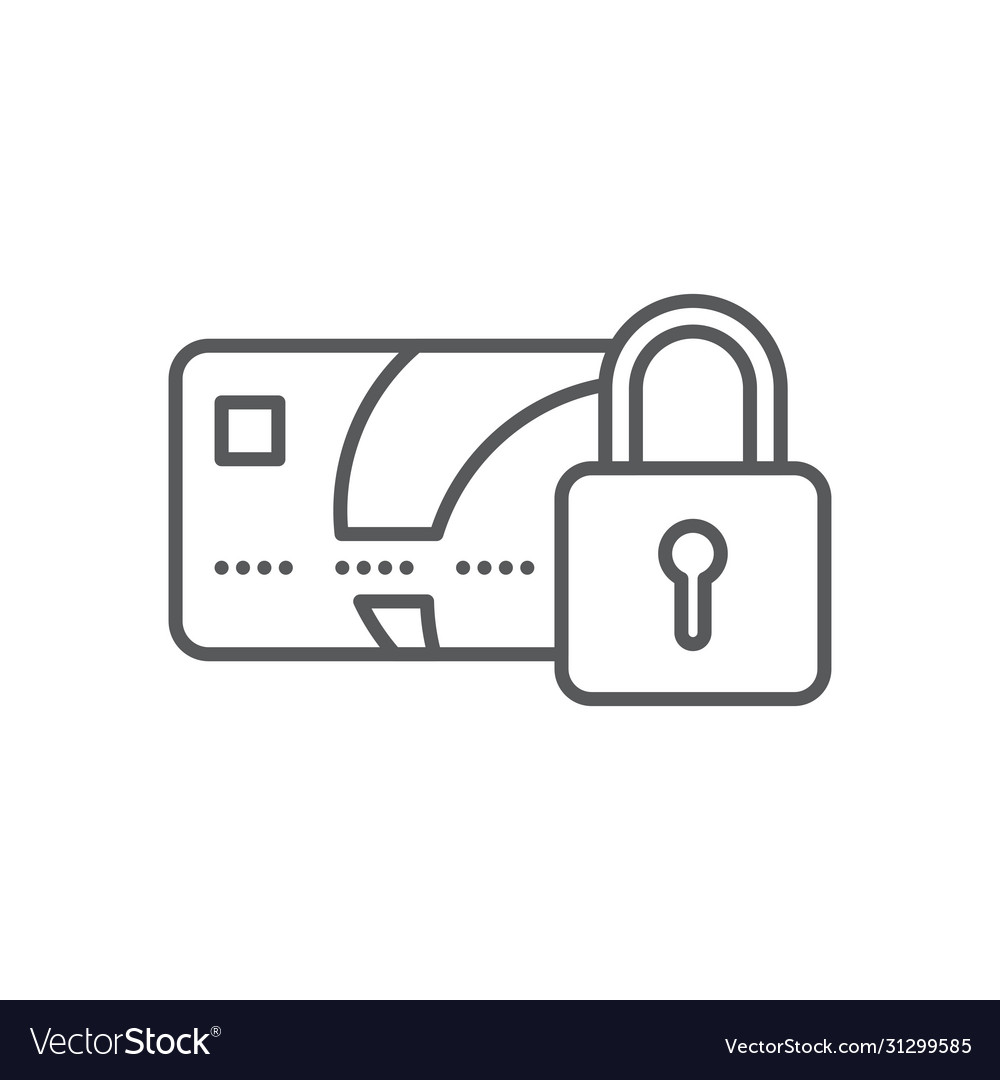 Credit card security icon symbol isolated Vector Image