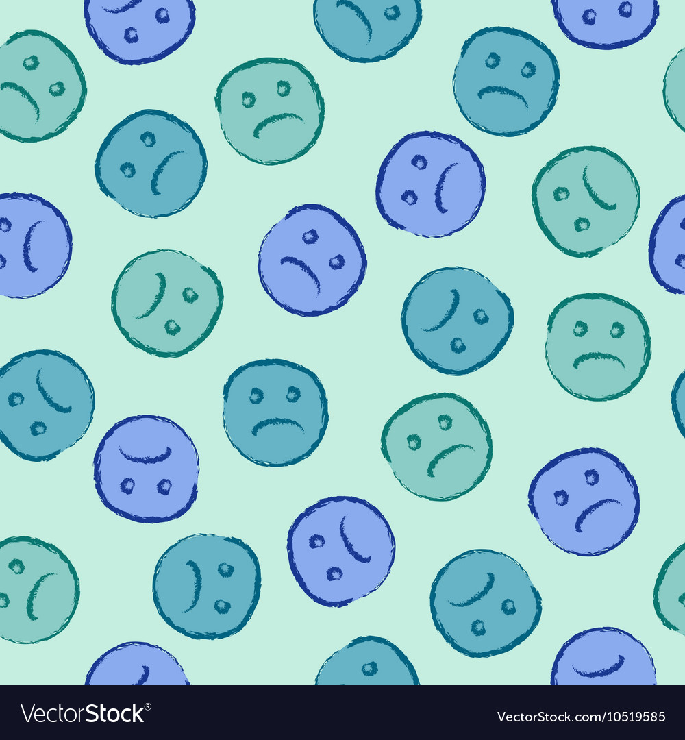 Cute Sad Face Pattern Royalty Free Vector Image