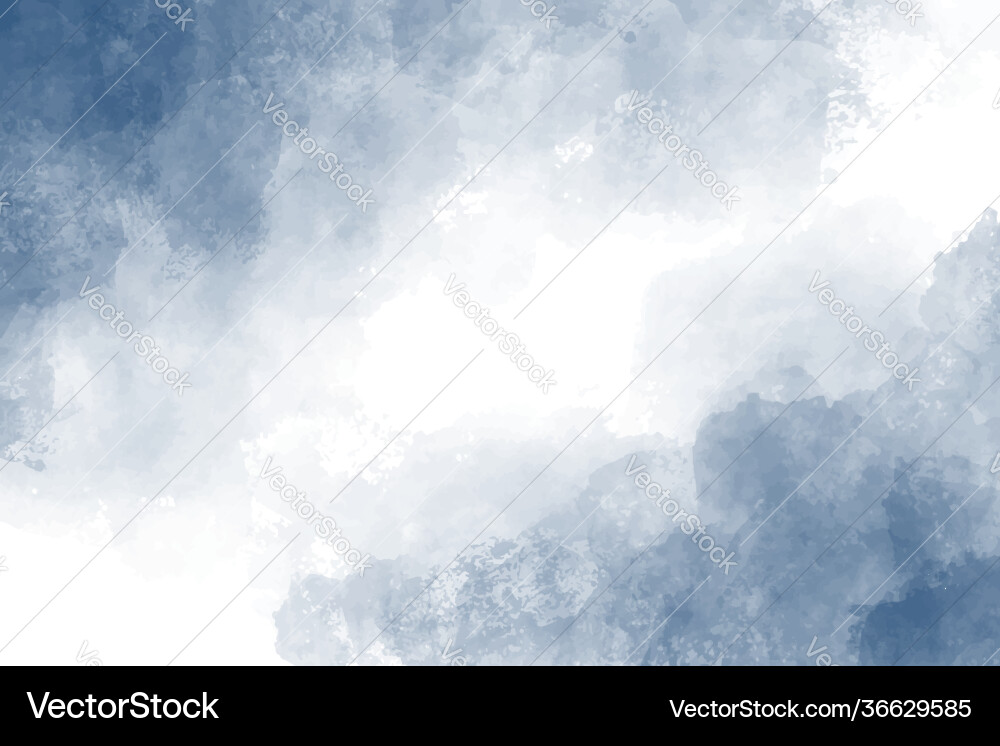 Dark blue indigo watercolor splash background Vector Image