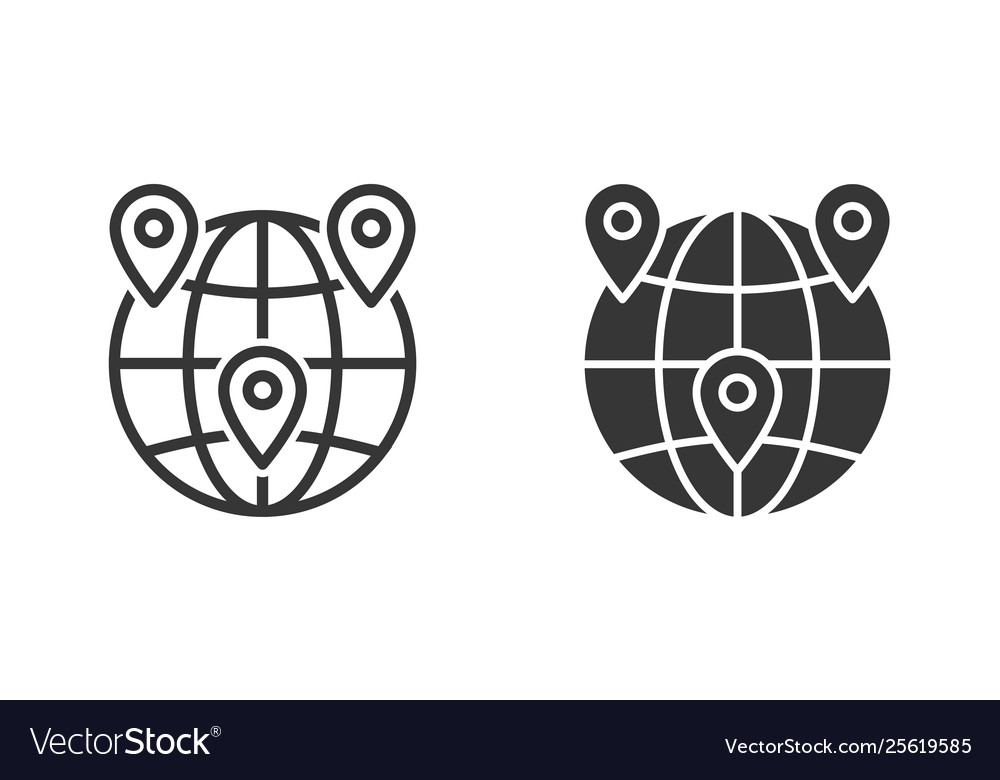 Globe icon for graphic and web design Royalty Free Vector