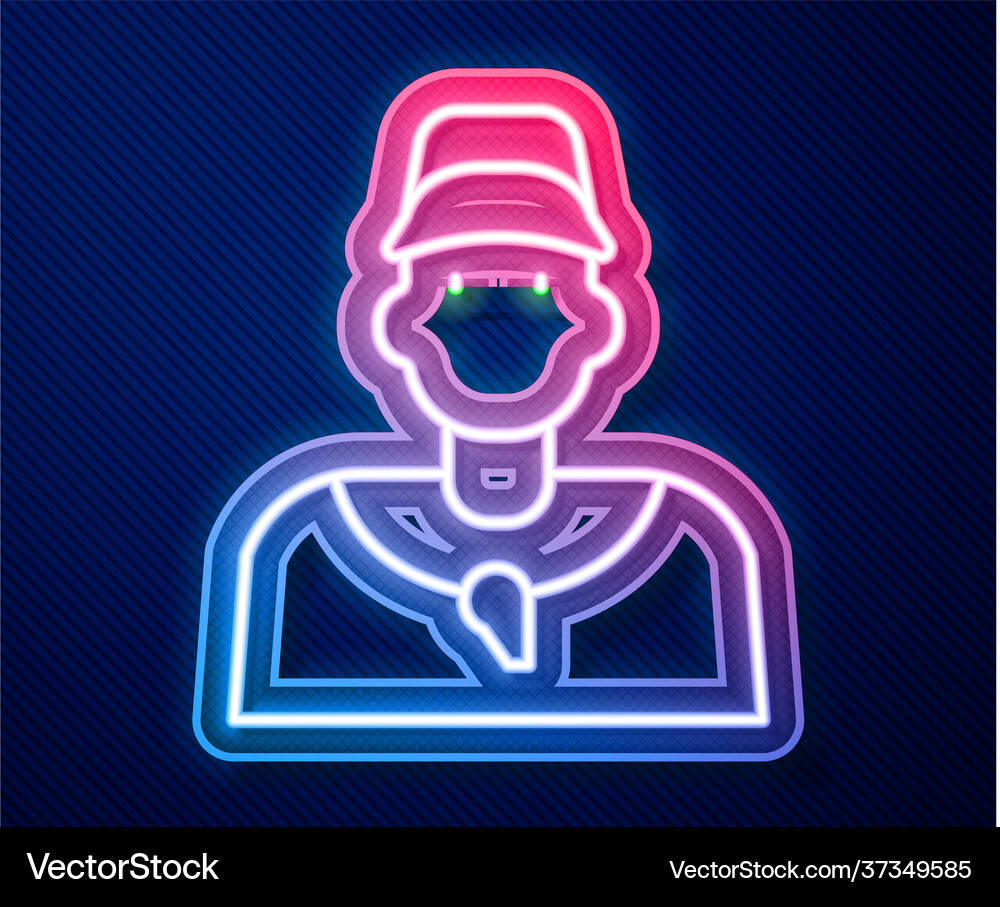 Glowing neon line baseball coach icon isolated Vector Image