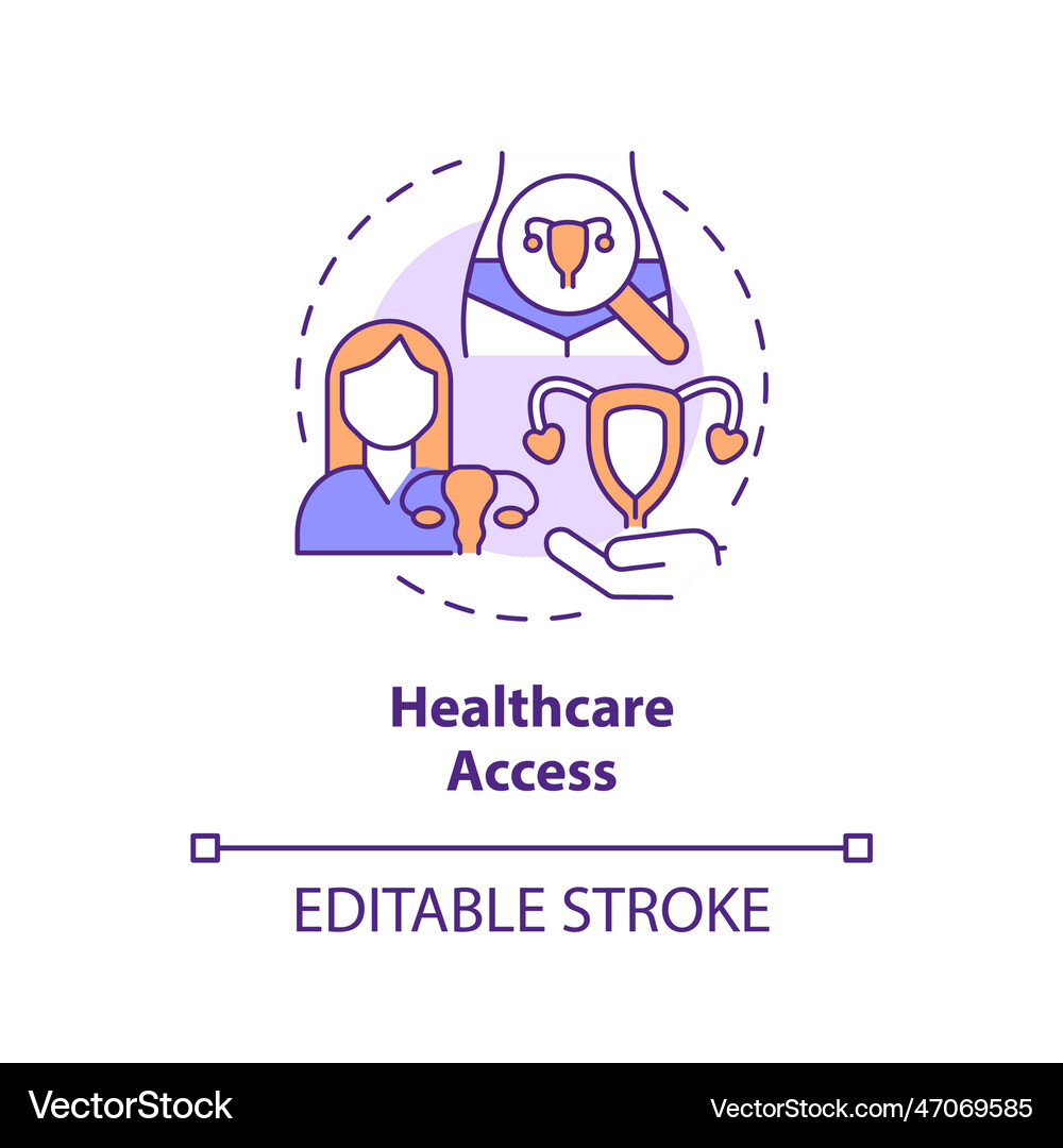 Healthcare access concept icon Royalty Free Vector Image