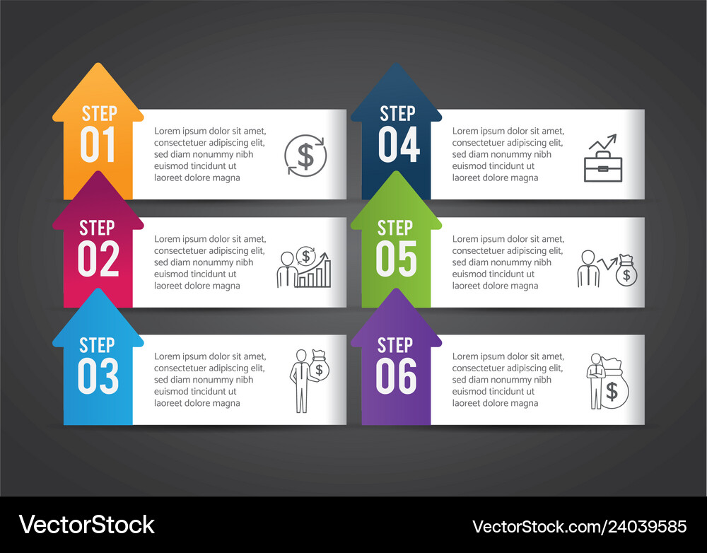 Infographic strategy progress and business success