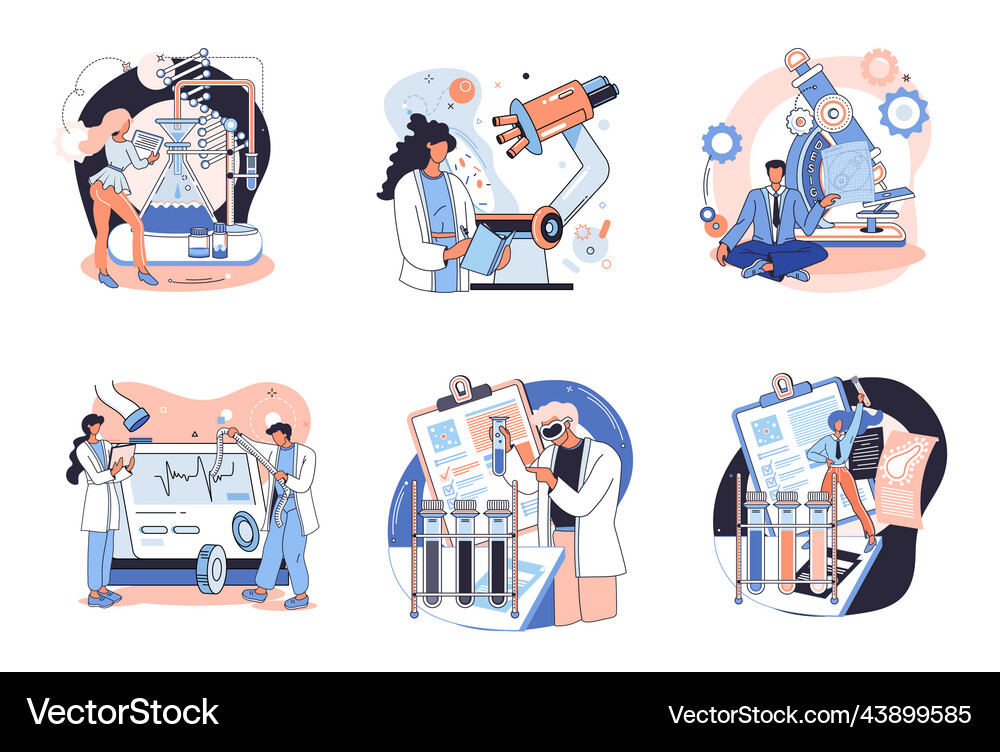Medical research laboratory diagnostic services Vector Image