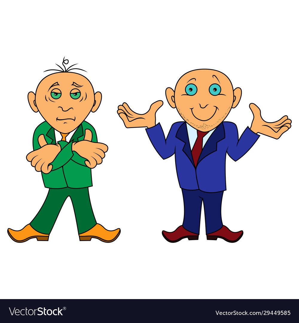 Two cartoon amusing men Royalty Free Vector Image