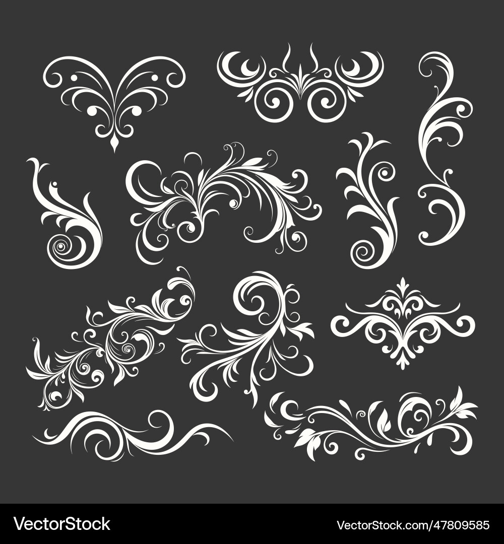 Vintage decorative swirls scrolls floral Vector Image
