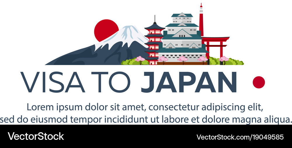 Visa to japan travel document Royalty Free Vector Image