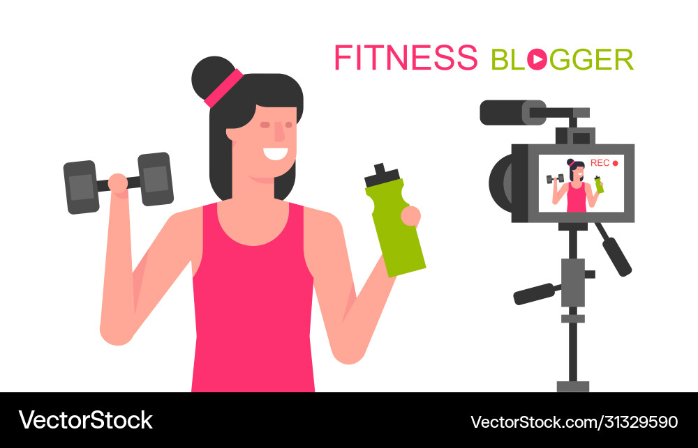 Athletic women blogger Royalty Free Vector Image