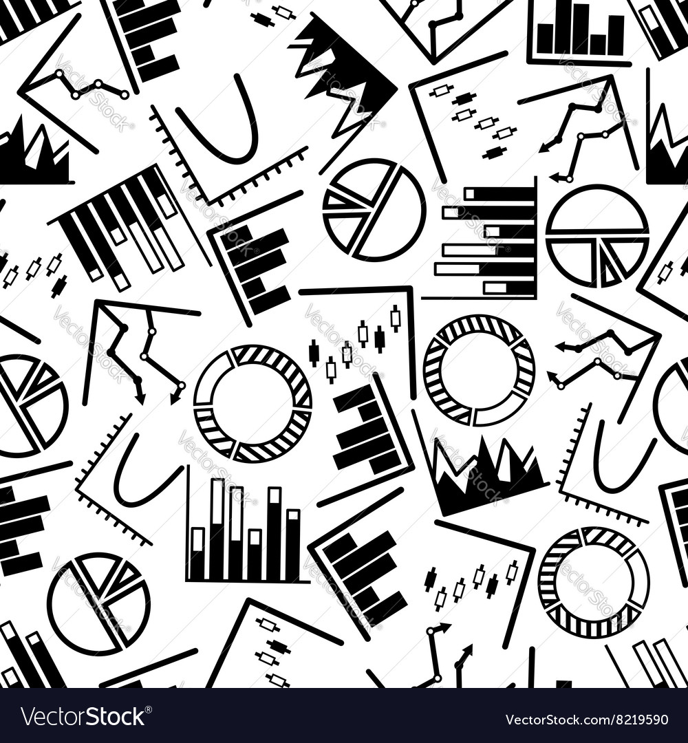 Business graphs and charts seamless pattern Vector Image
