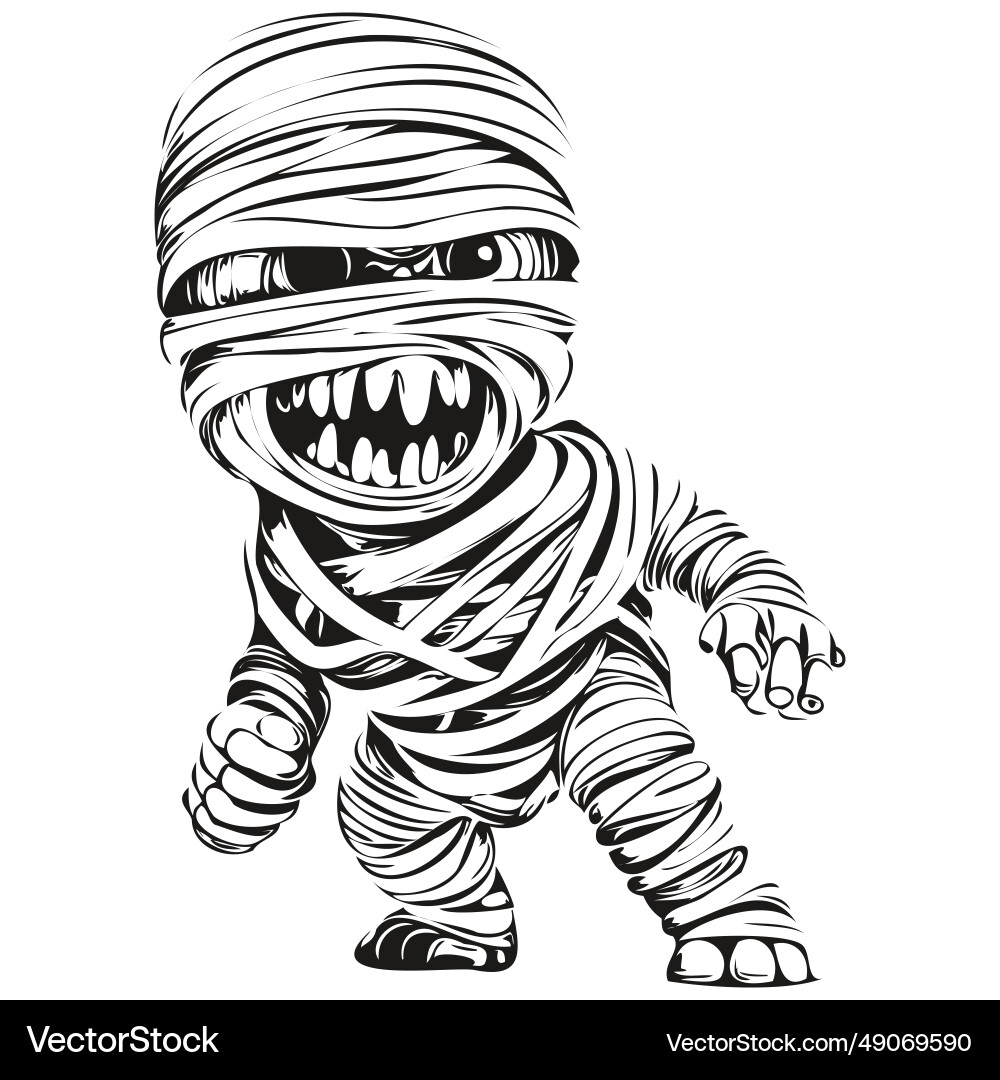Classic halloween mummy art Royalty Free Vector Image