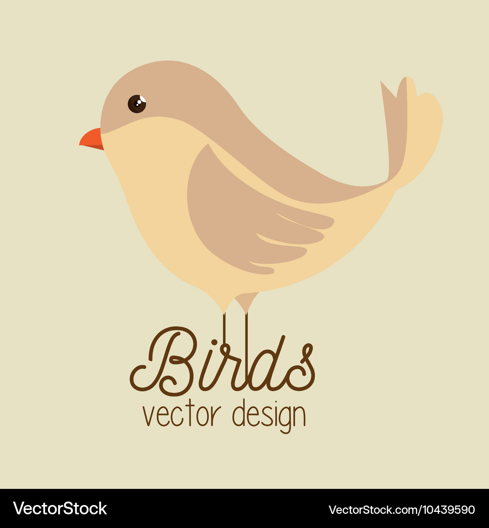 Cute ornamental bird icon Royalty Free Vector Image