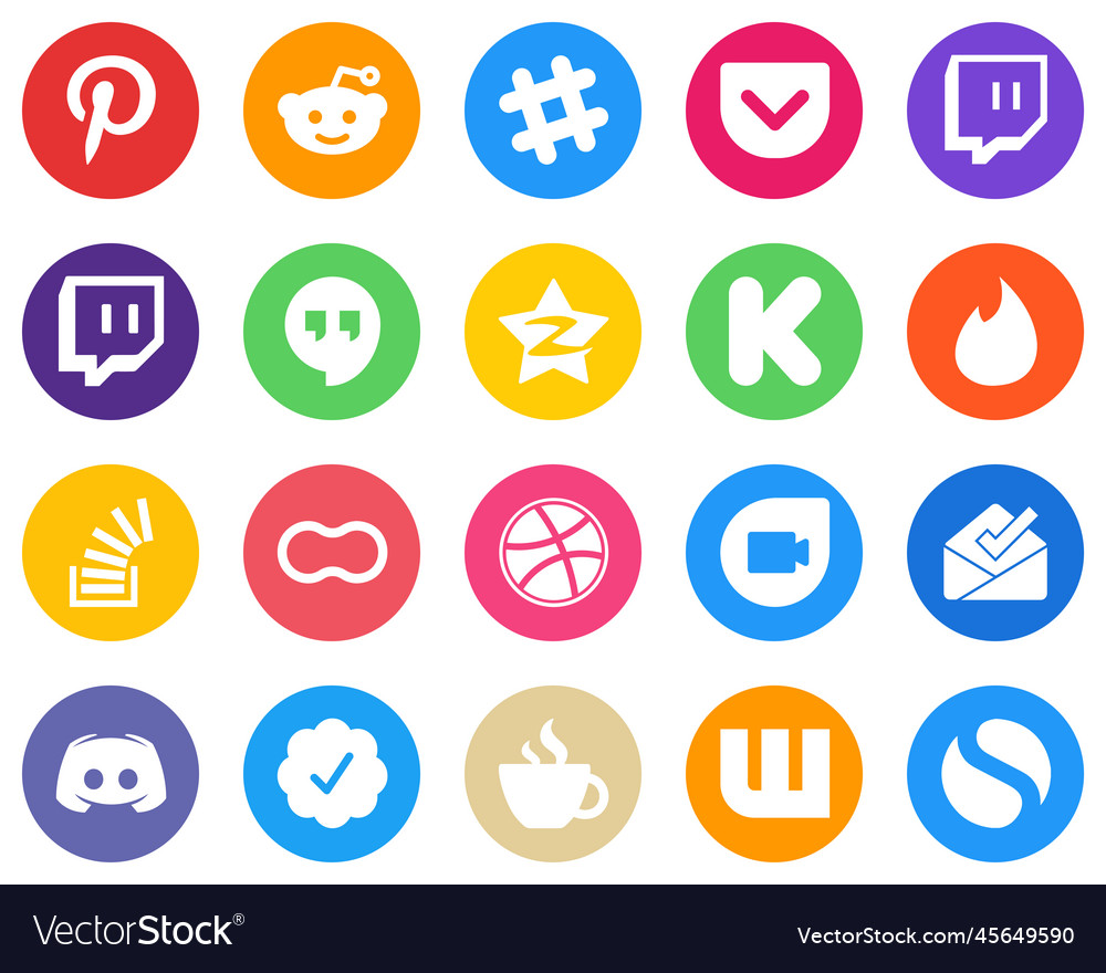 Flat circle white icon pack mothers overflow Vector Image Flat circle white icon pack mothers overflow Vector Image