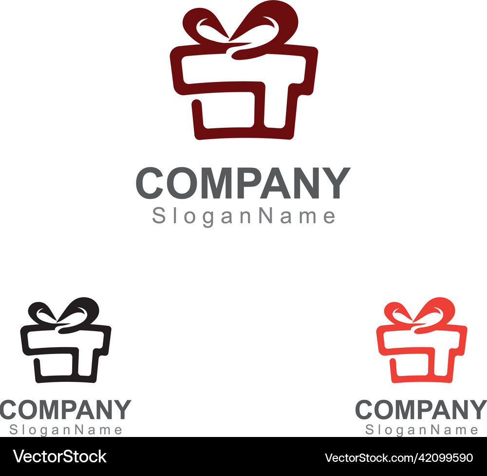 Gift box surprise logo design template image art Vector Image