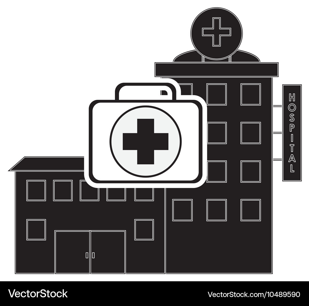 Hospital and first aid kit icon Royalty Free Vector Image