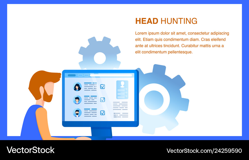Human resource manager search employee online Vector Image