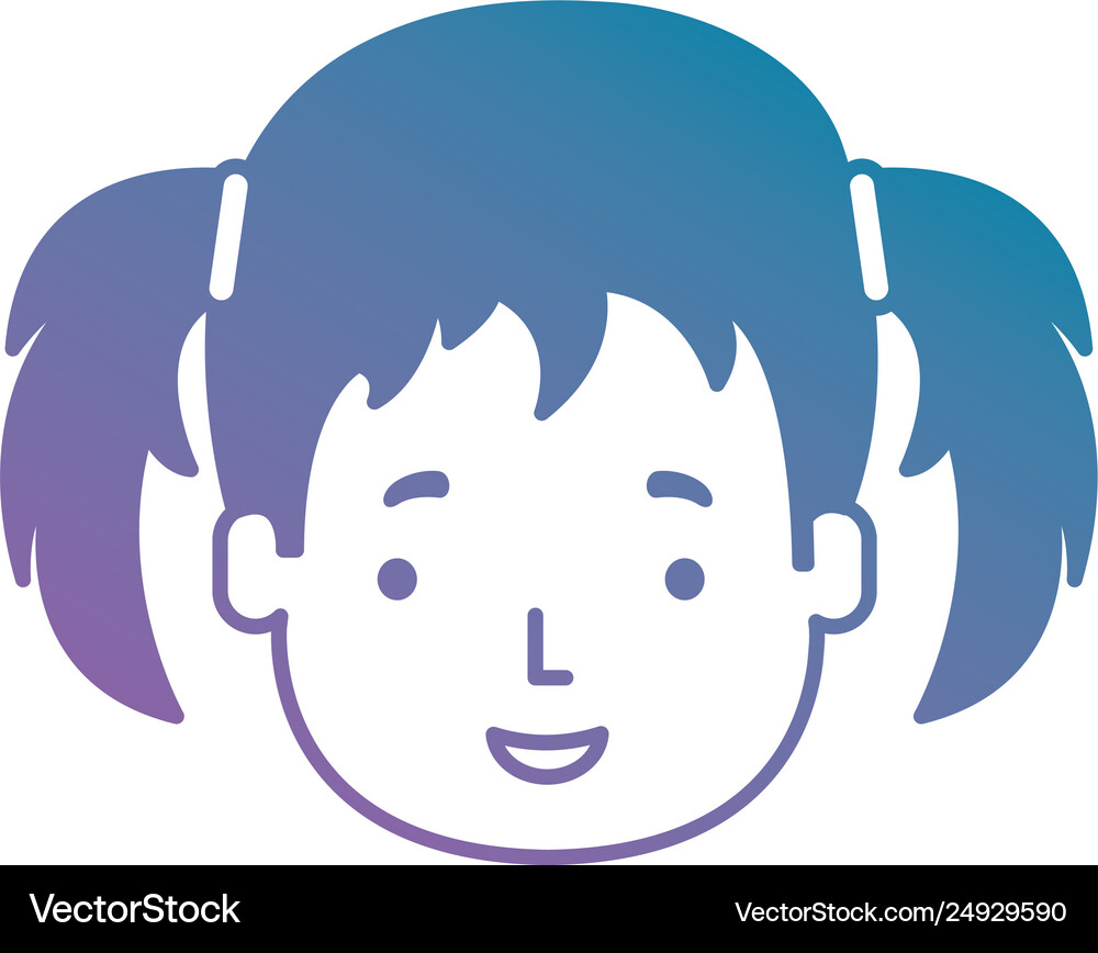 Little girl head icon Royalty Free Vector Image
