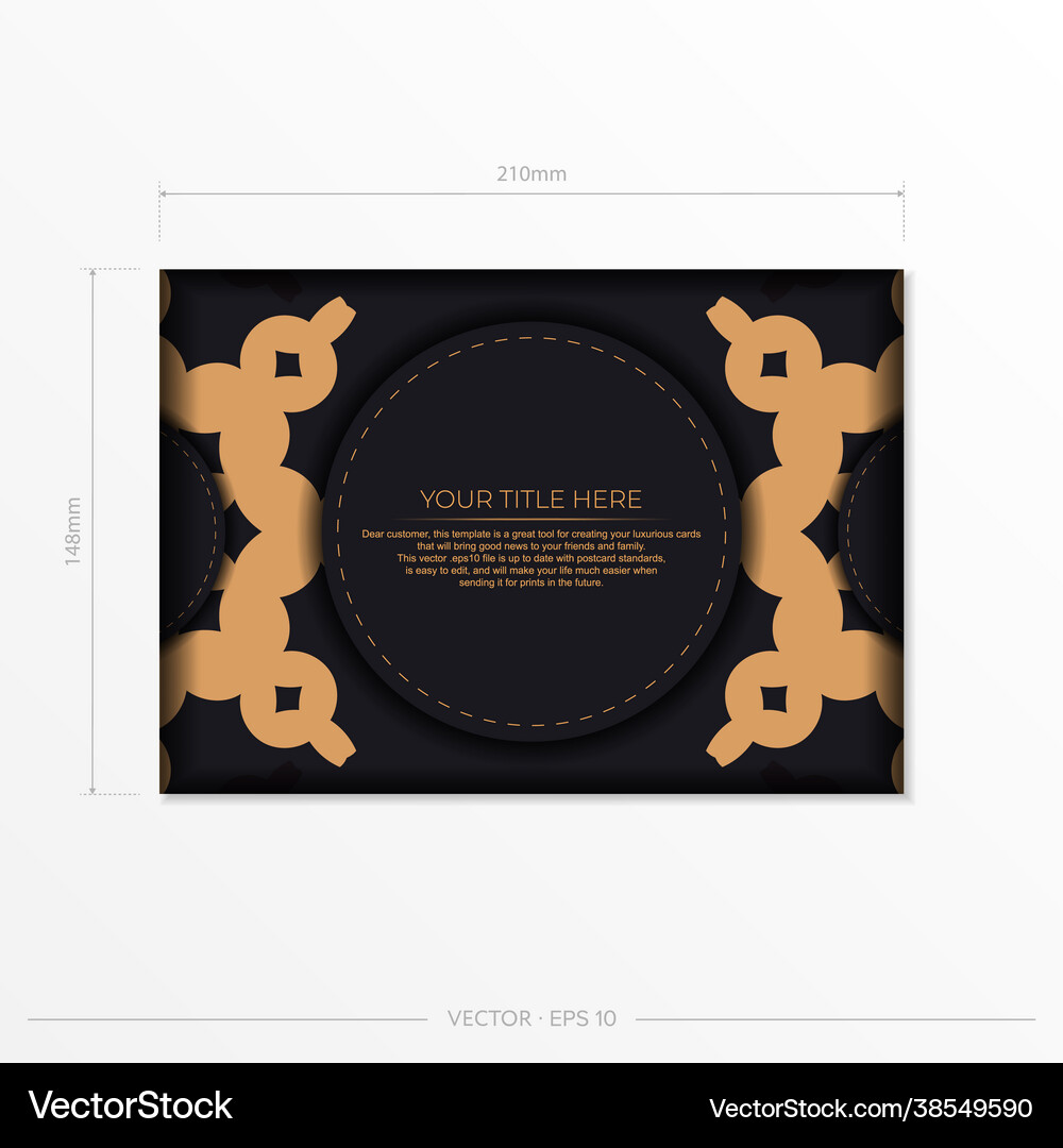 Luxurious postcard design with abstract vintage Vector Image