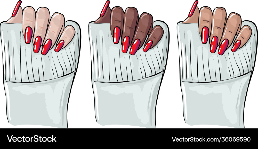 Nails manicure woman black Royalty Free Vector Image