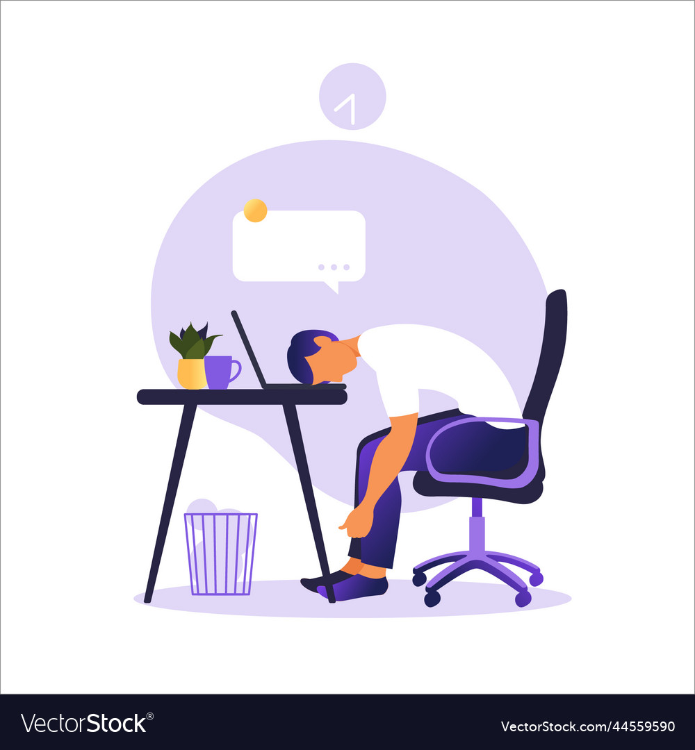 Professional burnout syndrome tired office worker Vector Image