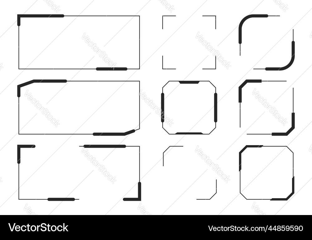 Set of black frames for digital industry Vector Image