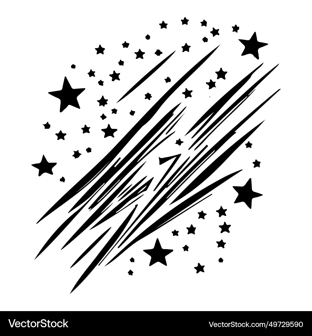Star cosmos space sketch hand draw black Vector Image