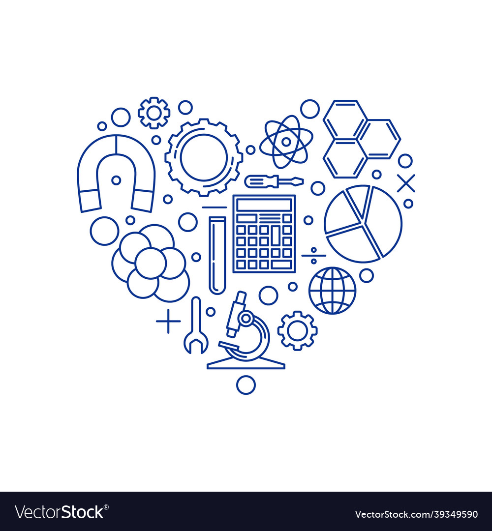 Stem heart concept minimal banner Royalty Free Vector Image