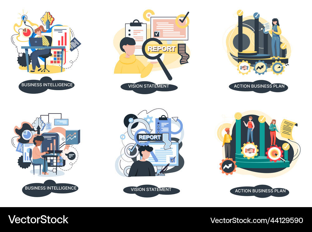 Strategic business planning automation process Vector Image