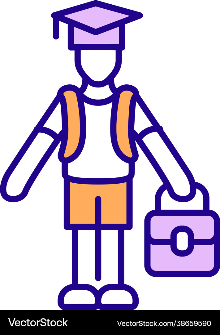 Trainee going studying abroad rgb color icon Vector Image