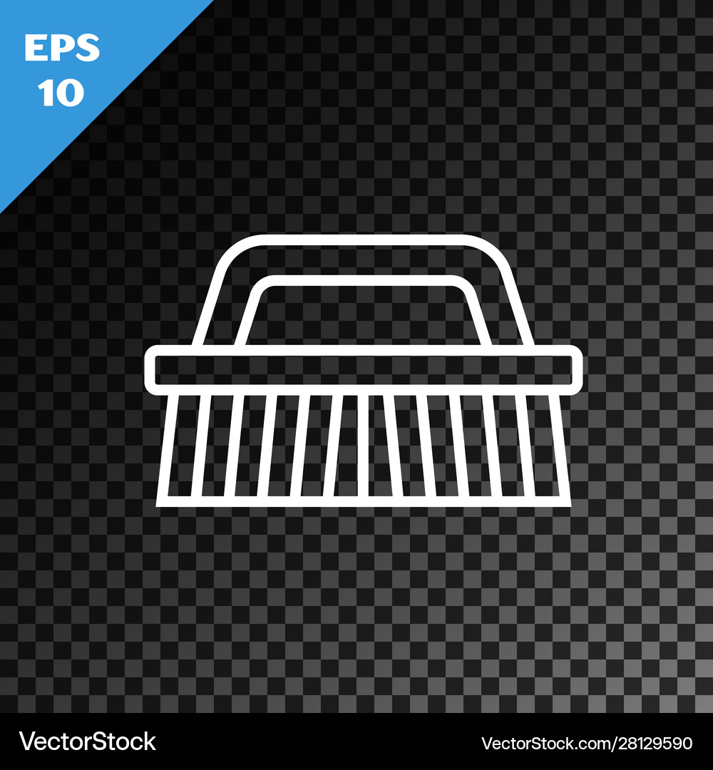 White line brush for cleaning icon isolated Vector Image