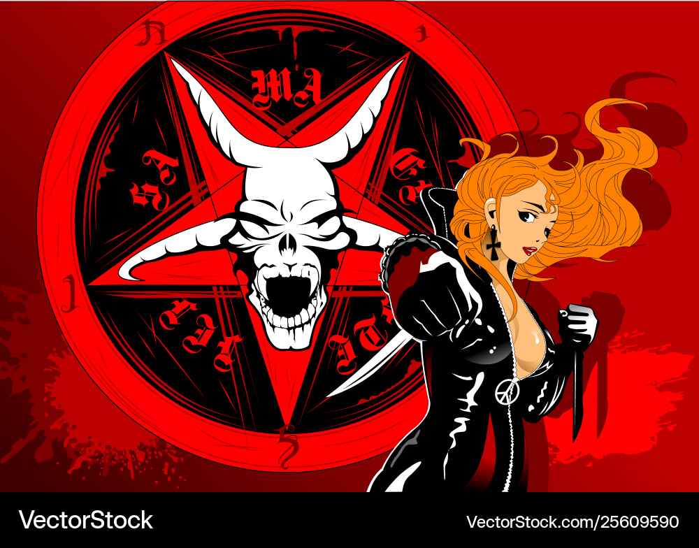 Woman and satan Royalty Free Vector Image - VectorStock