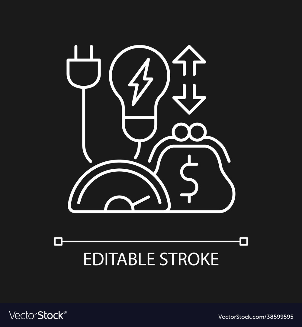 Energy efficiency program white linear icon Vector Image