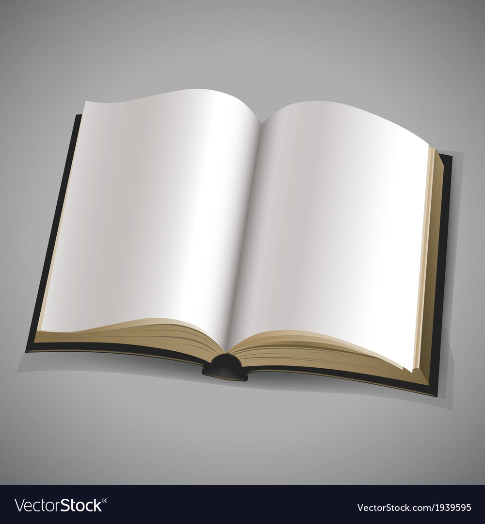 Open book with blank white pages Royalty Free Vector Image Open book with blank white pages Royalty Free Vector Image