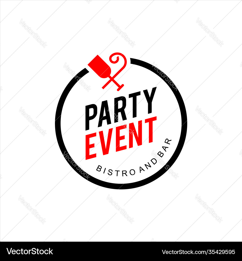 Simple round emblem party and event badge Vector Image