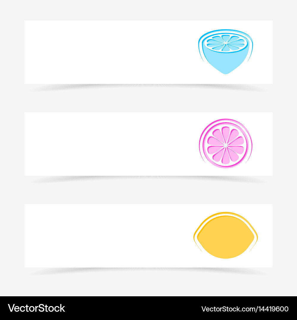 Banners with colorful lemon signs Royalty Free Vector Image