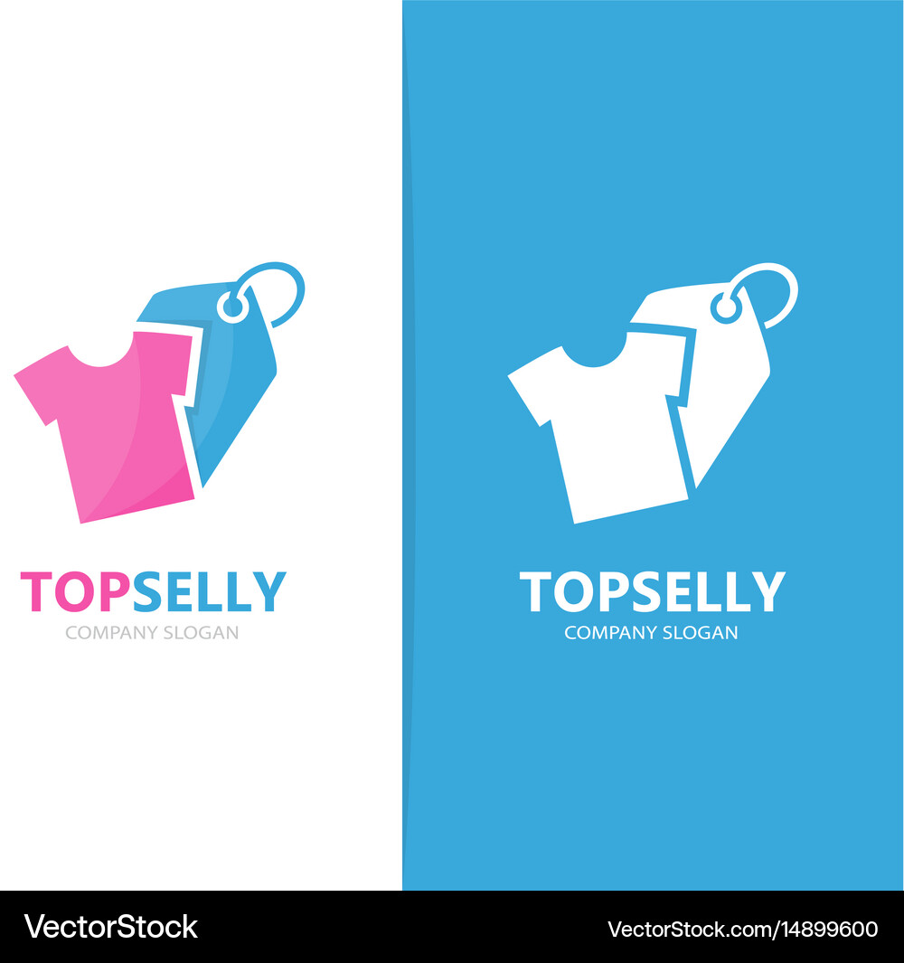 Cloth and tag logo combination shirt Royalty Free Vector
