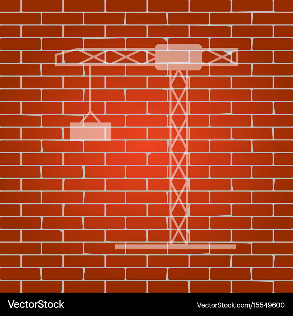 Construction crane sign whitish icon Royalty Free Vector