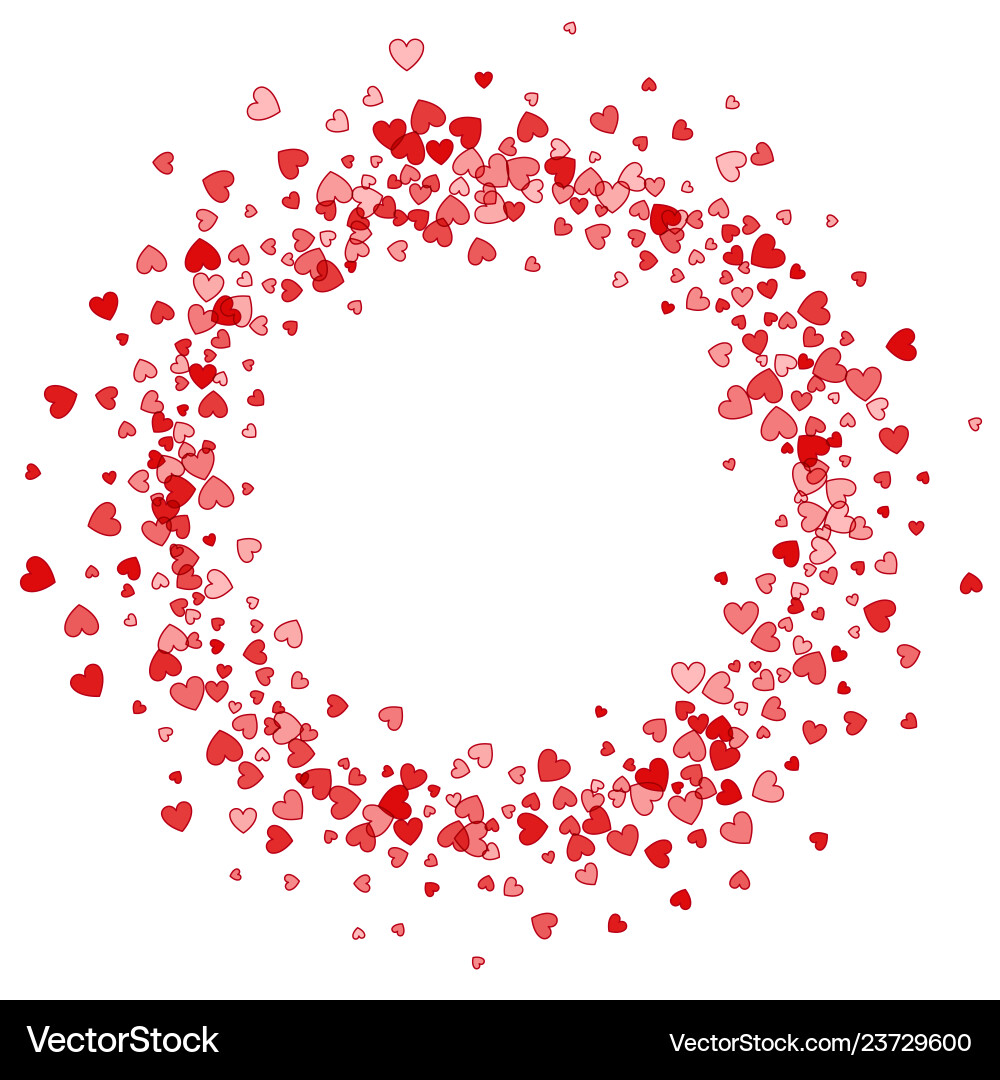 Frame or border of random scatter hearts Vector Image