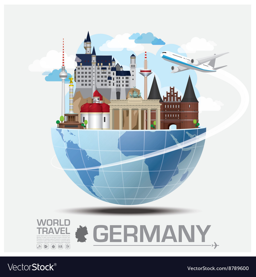 Germany Landmark Global Travel And Journey Vector Image