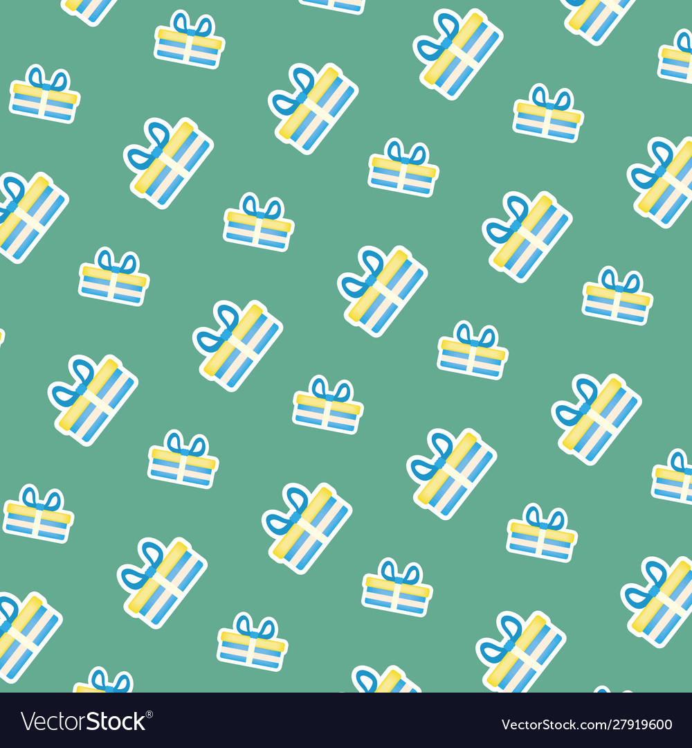 Gifts boxes presents pattern background Royalty Free Vector